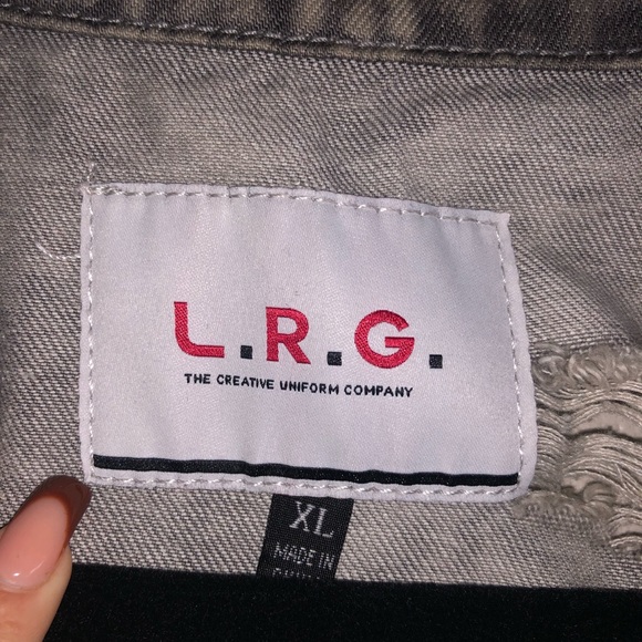 Lrg | Jackets & Coats | Copy Lrg Grey Distressed Denim Jacket | Poshmark